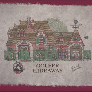 1995 Richard Neuman Golfer Hideaway Print on Handmade Mulberry Paper ...