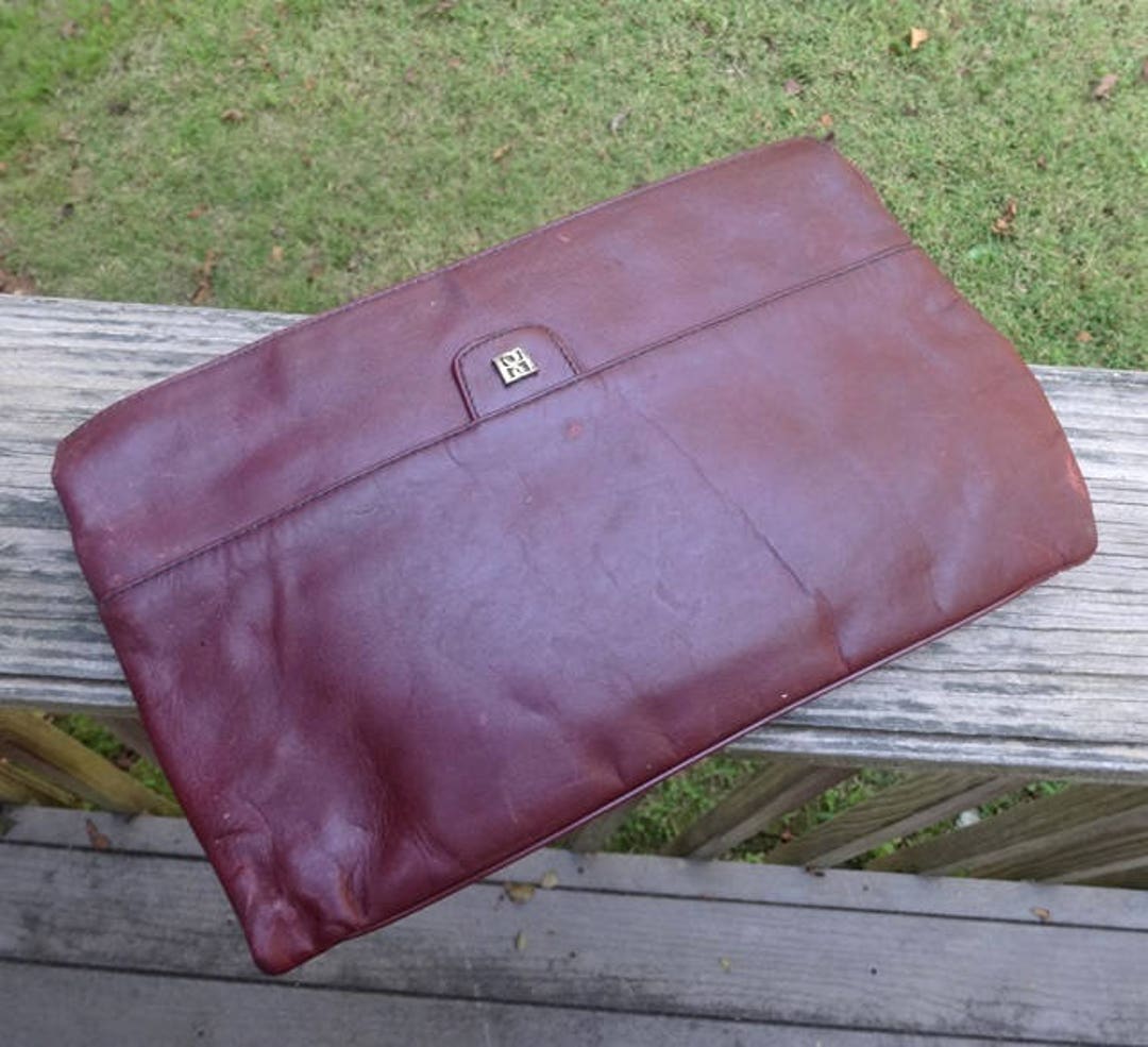 1960s Borelli Collection Leather Clutch Purse in Burgundy, Inside ...