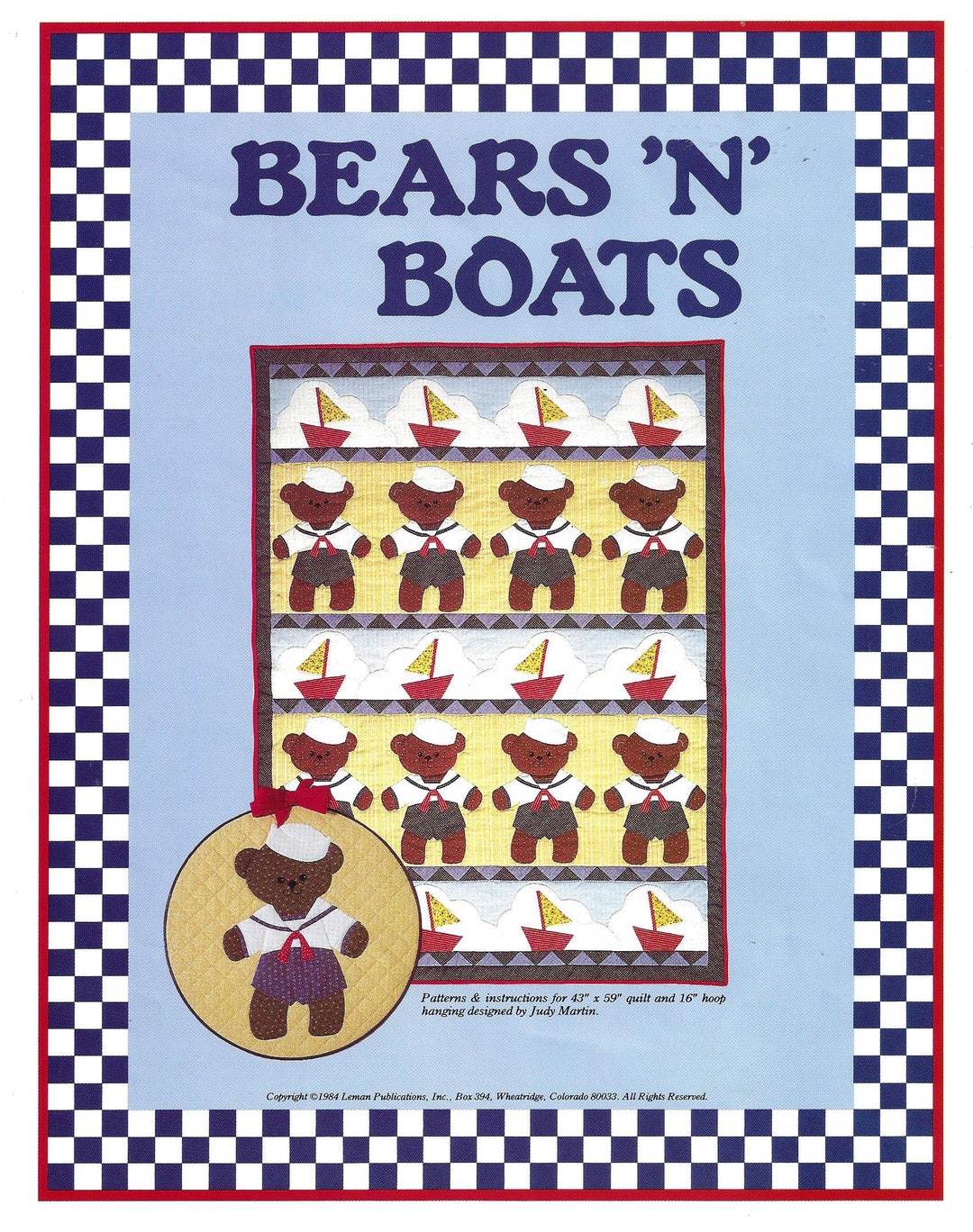 Bears 'N Boats Quilt Pattern & Hoop Hanging From Leman Publications ...