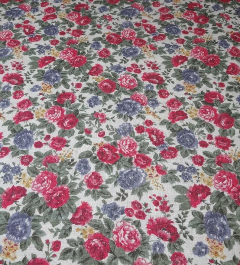 1990s Home Decor Linen Look Fabric, 58 In. Wide, Cotton Rayon Blend ...