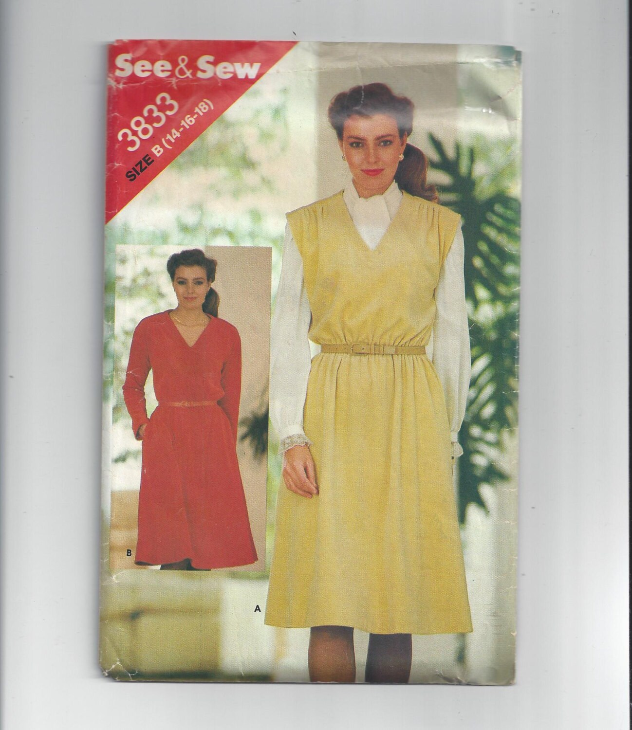 See & Sew 3833 Pattern for Misses' Dress and Jumper, Size 14, 16, 18 ...
