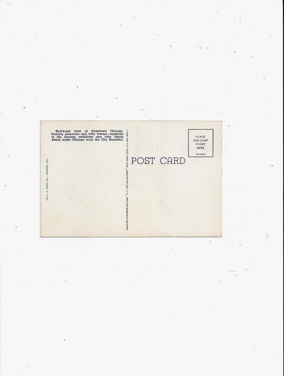 1940s Linen Postcard of Downtown Chicago, Illinois, Unposted, Bird's ...