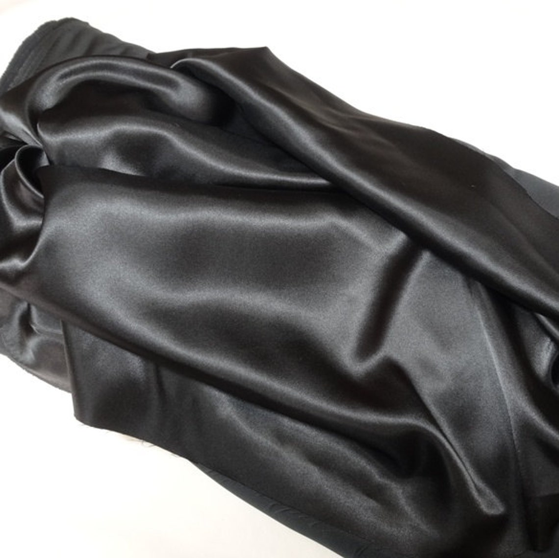Black, Dress Making Satin Fabric in Polyester, BY the YARD, 45 Inches ...