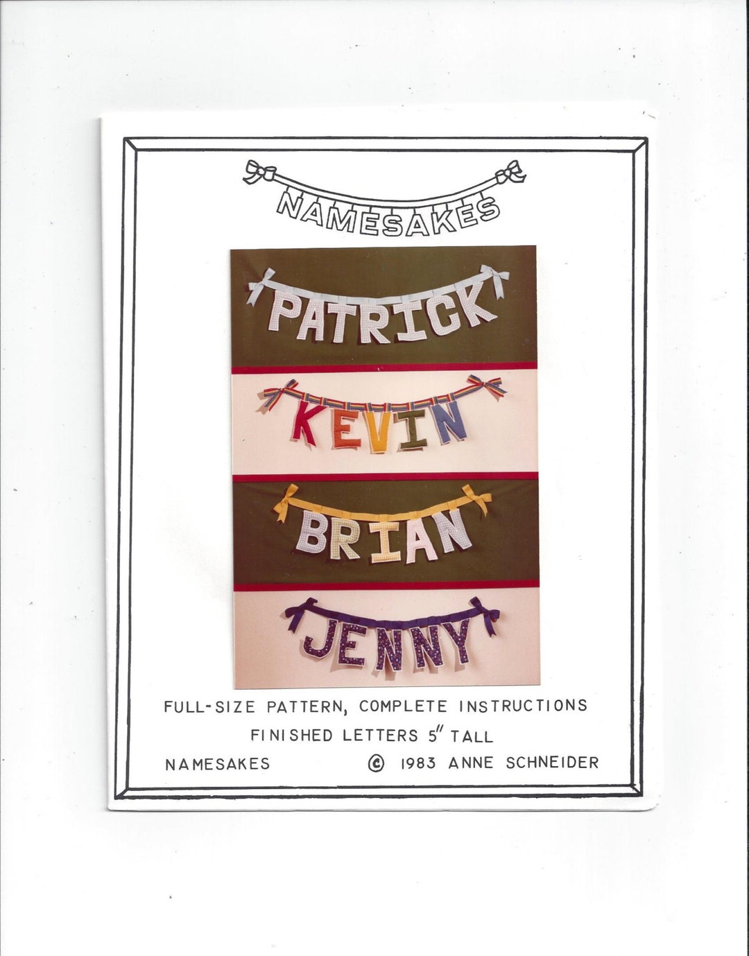 1983 Pattern for Namesakes Banners, UNCUT, 5 In. Letters, Nursery ...