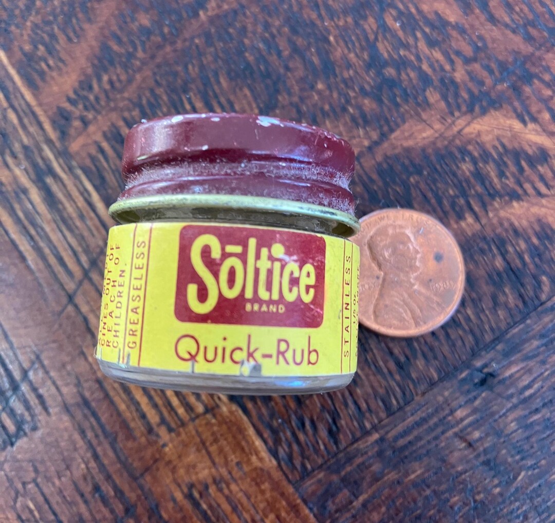Soltice Quick Rub Analgesic in Tiny Clear Glass Jar With Lid, Some ...