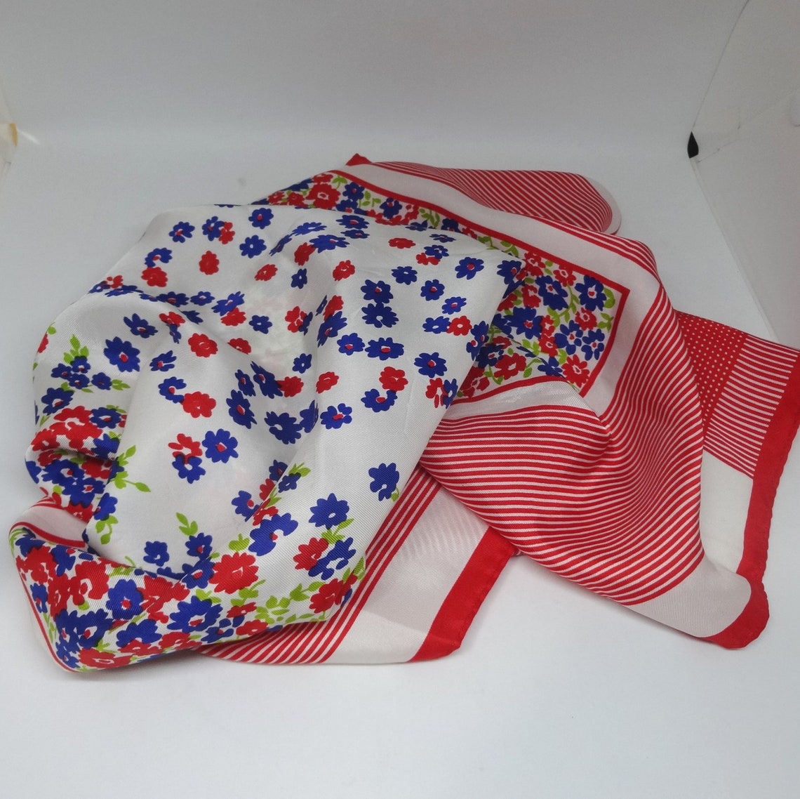 1970s Paoli Scarf With Red Outer Stripes Inside Red Blue - Etsy