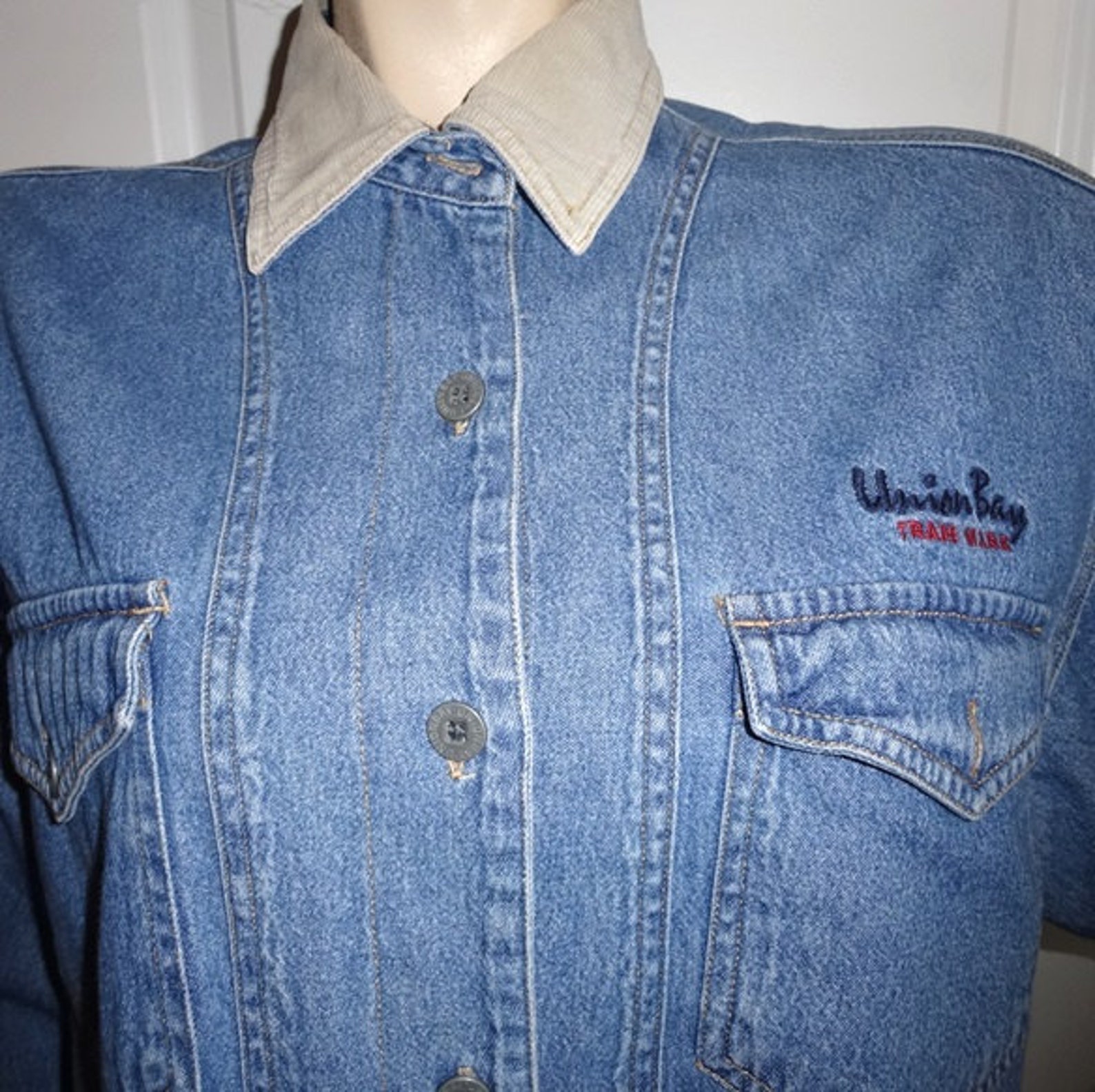1980s Vintage Union Bay Cotton Denim Embroidered Shirt With - Etsy