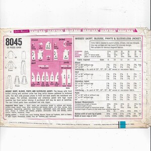 Simplicity 8045 Pattern for Misses' Skirt, Blouse, Pants, Sleeveless ...