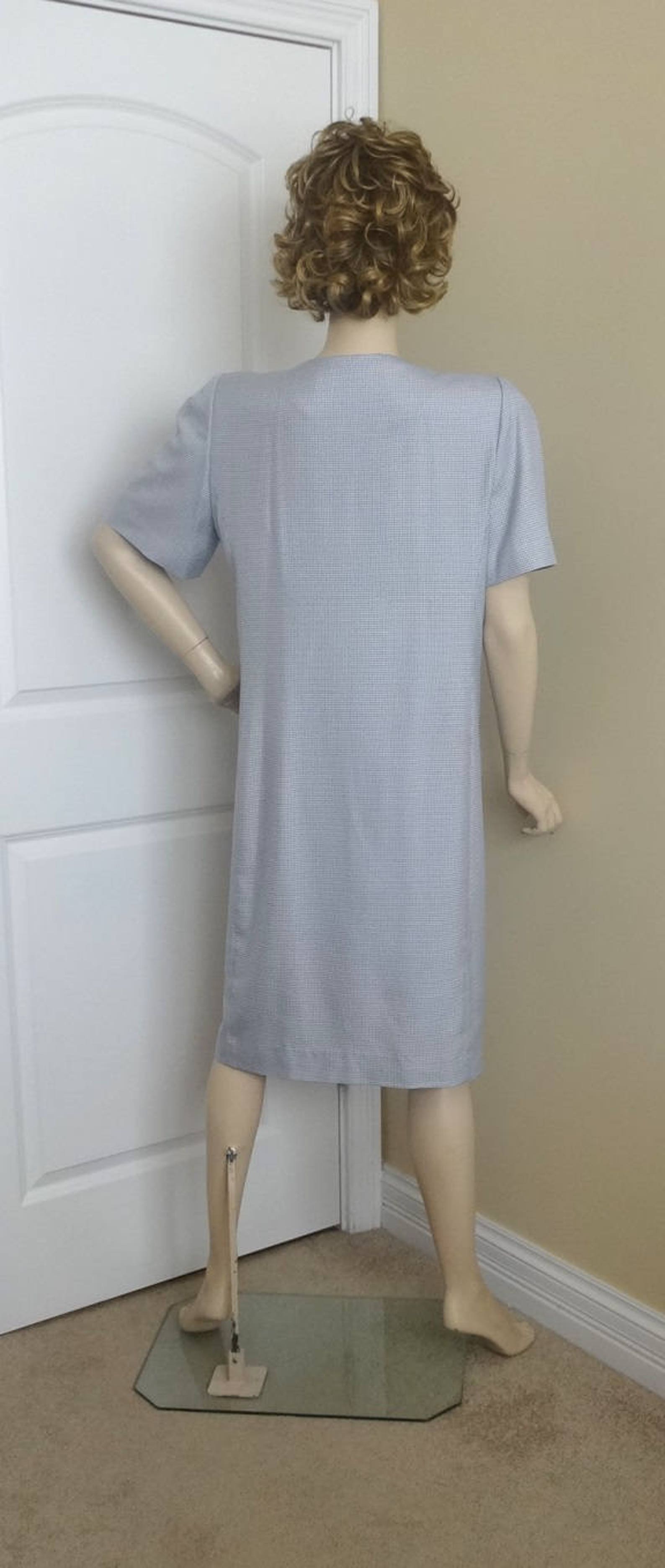 1980s Vintage Liz Claiborne Sheath Dress in Blue Hounds Tooth | Etsy