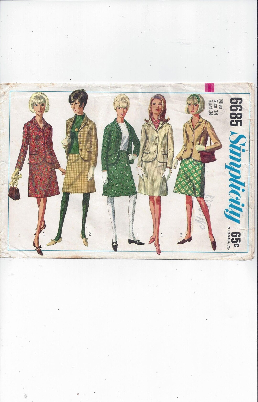 Simplicity 6685 Pattern for Misses' Suit Size 14 From - Etsy