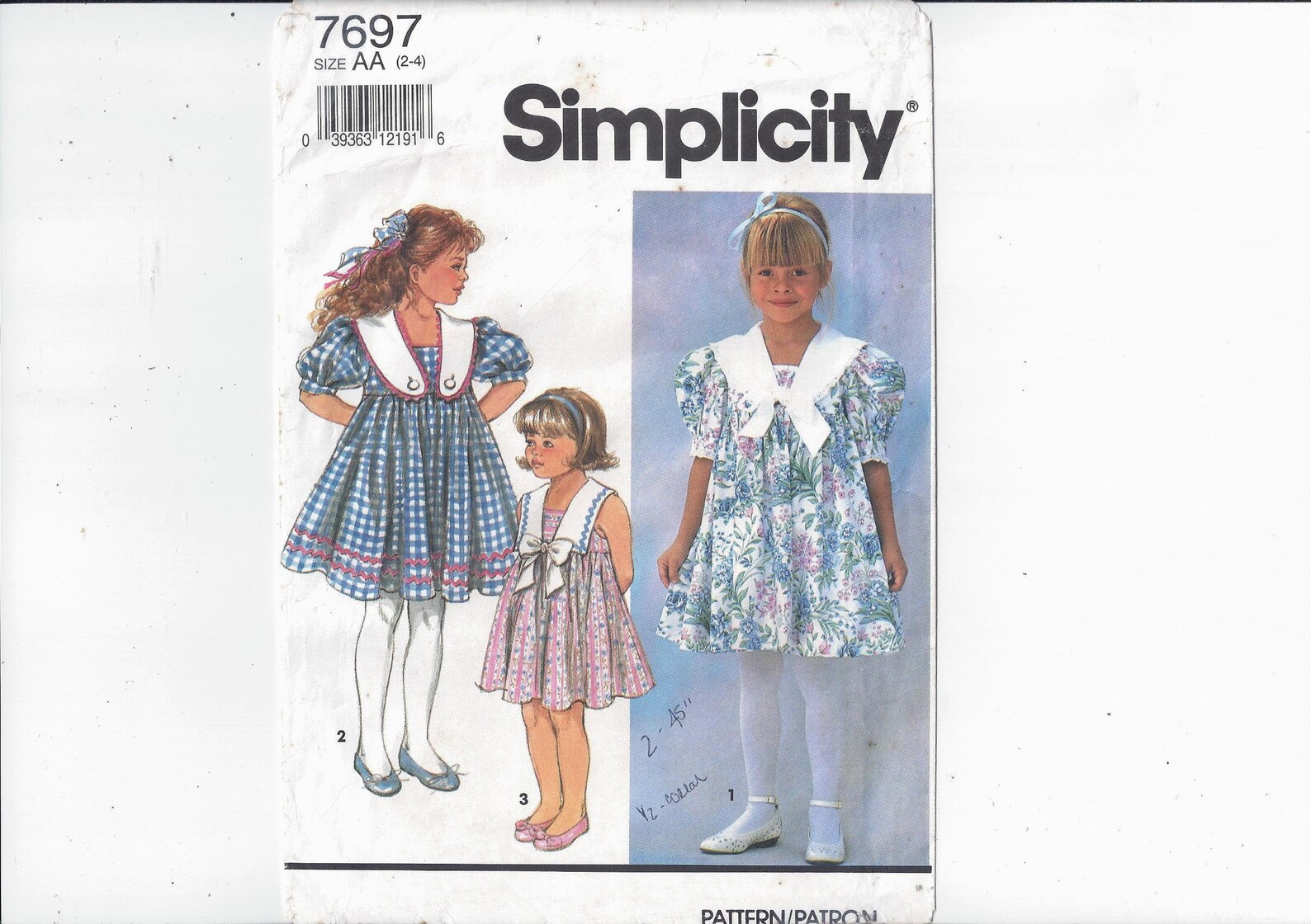 Simplicity 7697 Pattern for Child's Dress With Collar - Etsy