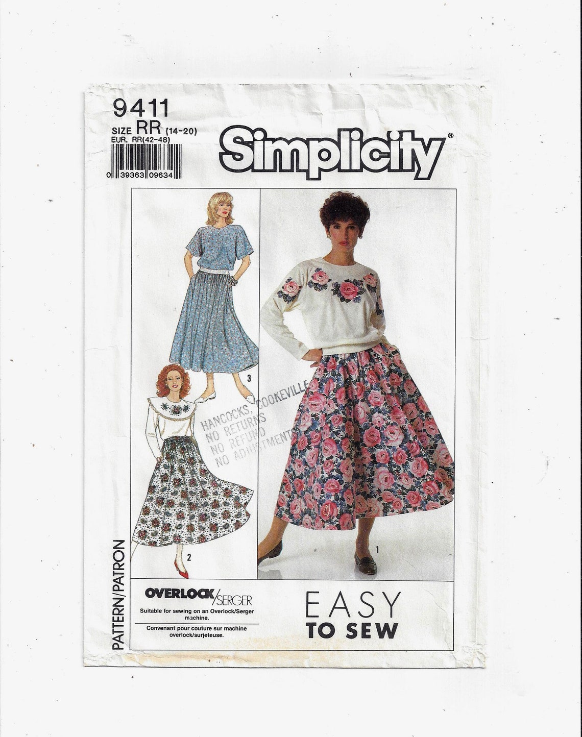 Simplicity 9411 Pattern for Misses' Decorated Tops | Etsy