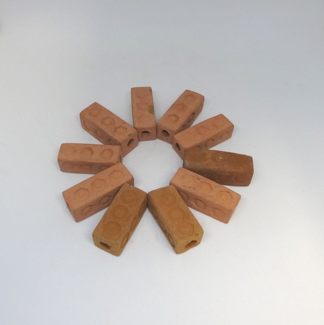 10 Pieces Red Terra Cotta Clay Rectangle Beads, 2 1/8 Inch Long, 7/8 ...