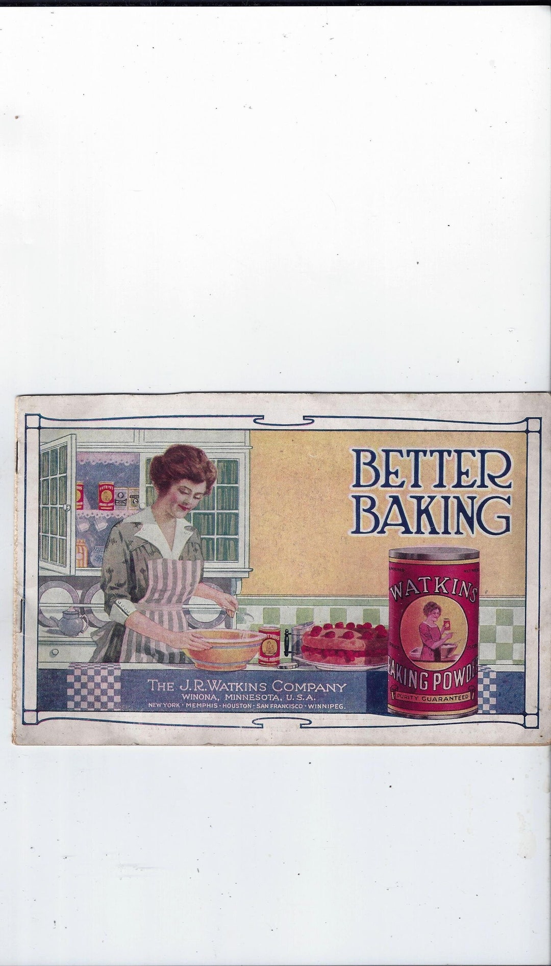 1920s Better Baking Recipe Booklet by J. R. Watkins Co., 17 Pages ...