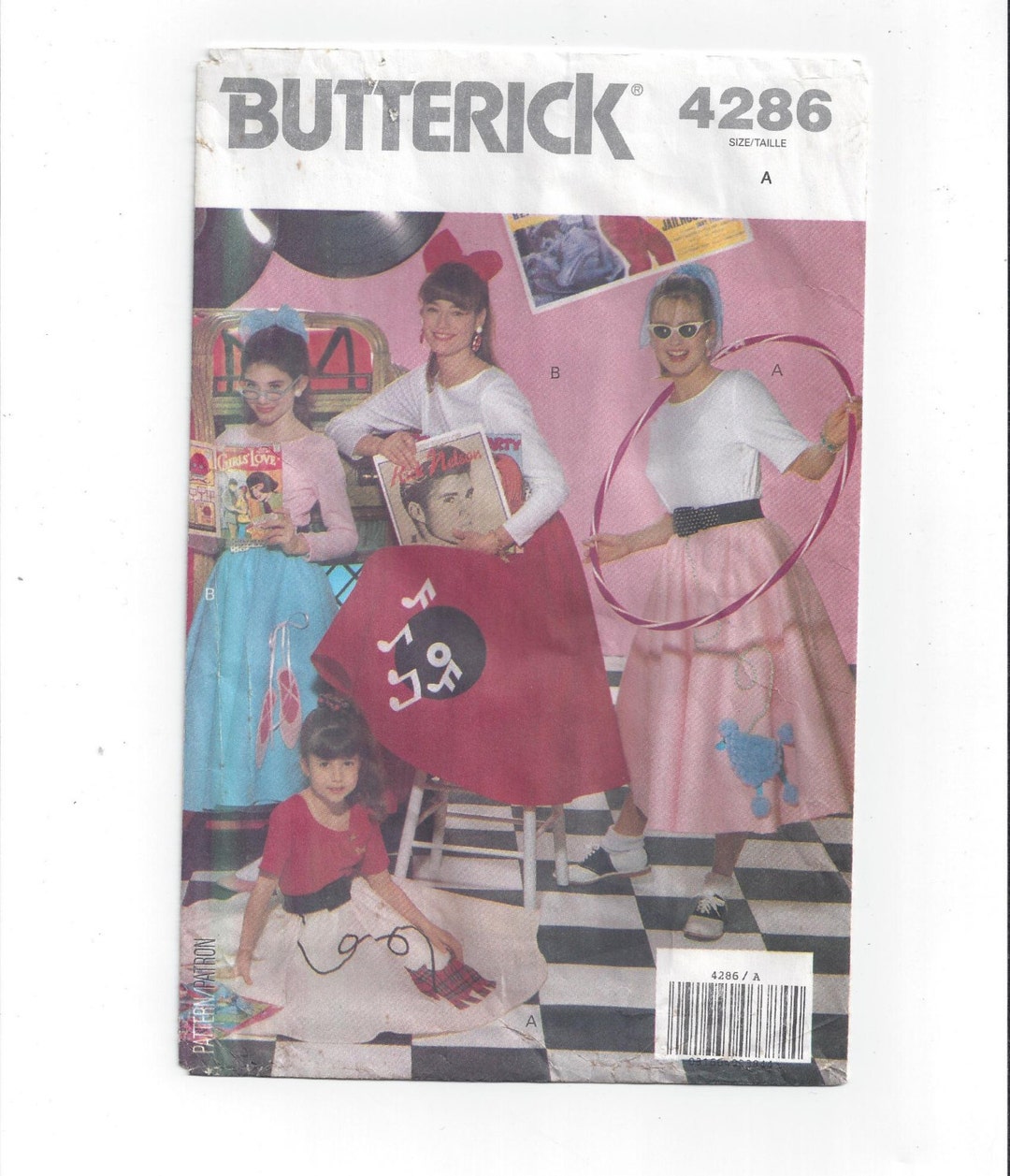 Butterick 4286 Pattern for Misses' Poodle Skirt & Top, Sizes Small to ...