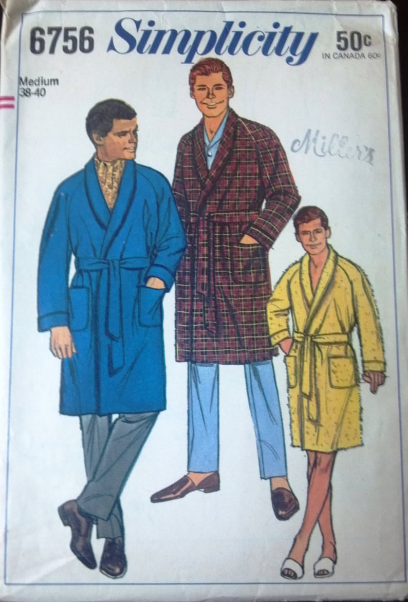 Simplicity 6756 Pattern for Men's Robe Size Medium 38-40 - Etsy