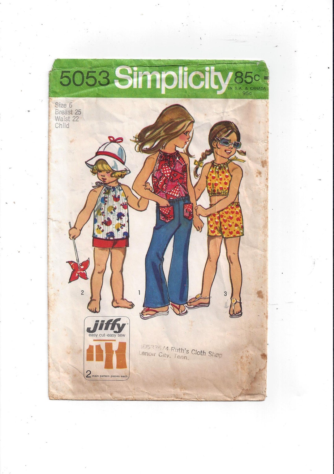 Simplicity 5053 Jiffy Pattern for Girls' Bell Bottom Pants, Shorts ...