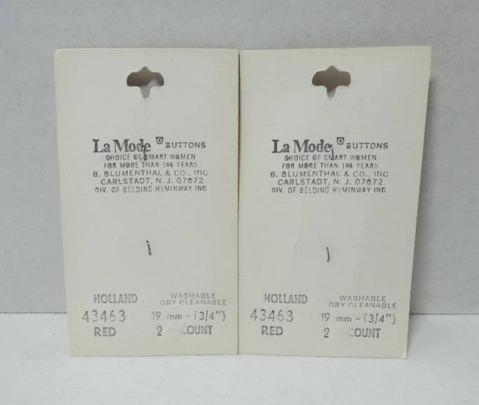 La Mode Red Buttons on Original Card 2 Sets of 2 B. | Etsy