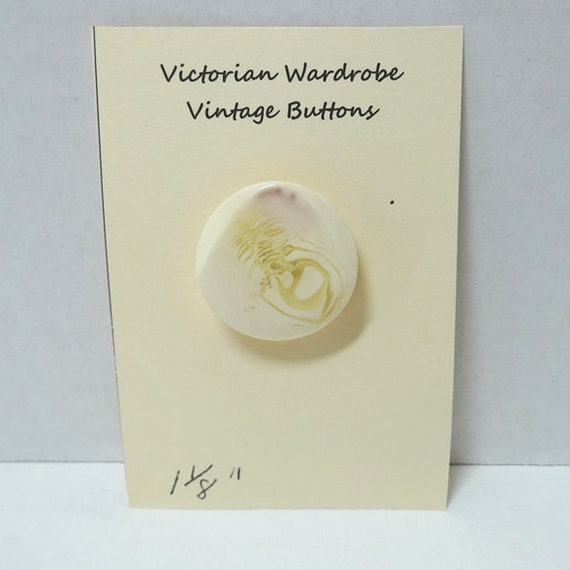 Large Button in Marbleized Ivory Plastic 1 1/8 Inch Recessed | Etsy