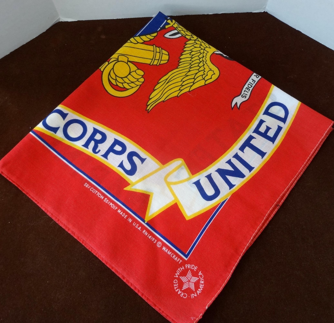 Vintage United States Marine Corps Red Scarf, 50/50 Cotton Poly Blend ...