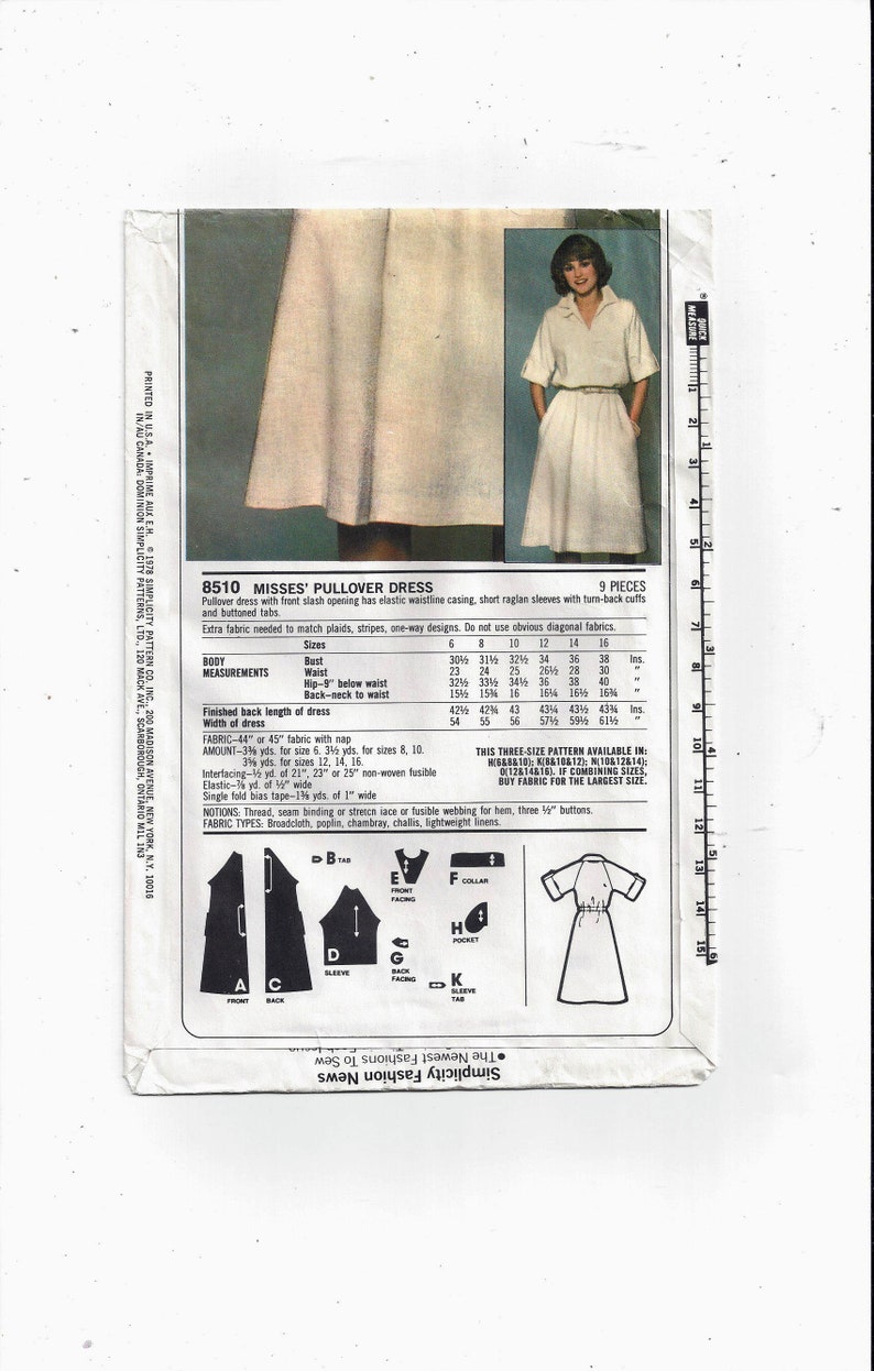 Simplicity 8510 E.S.P. Extra Sure Pattern for Misses' - Etsy