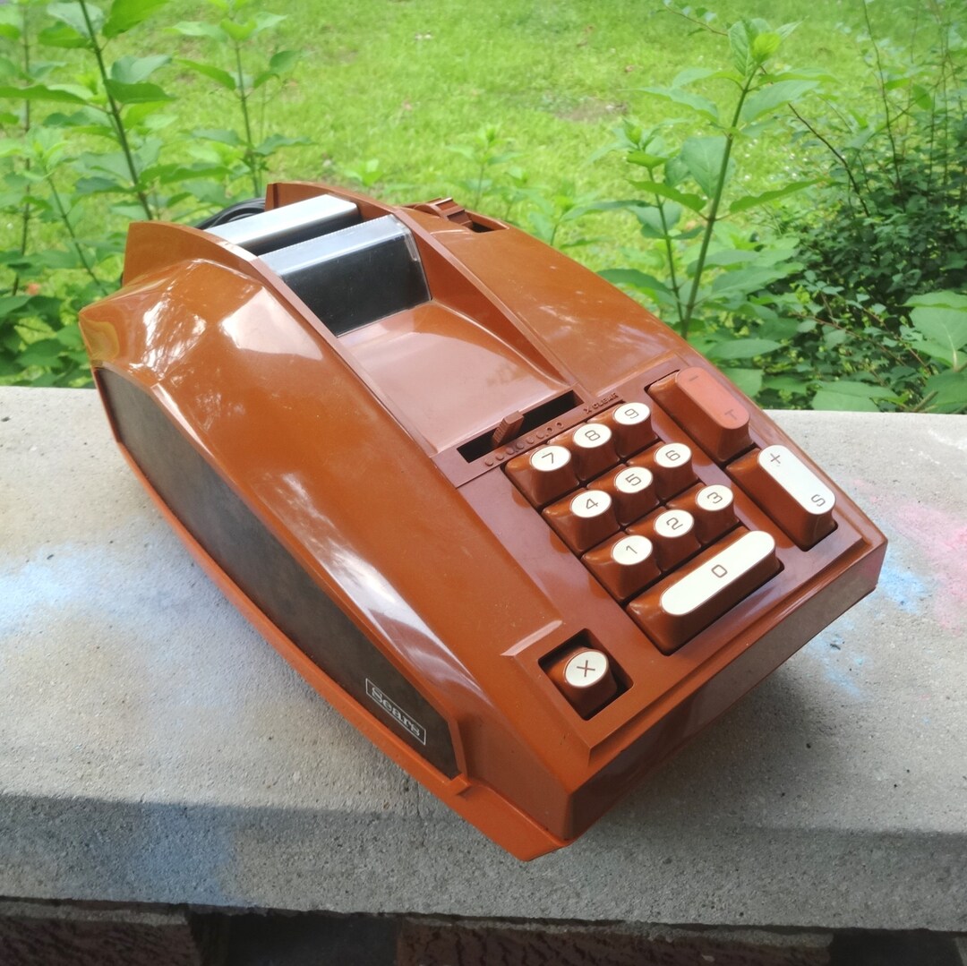 1970s Vintage Sears Roebuck Electric Adding Machine in 2 Tone Orange ...
