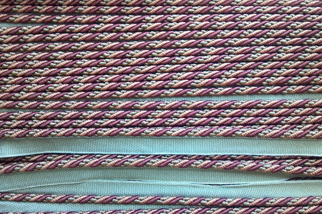 Rope Cord Trim in 3 Color Rust Tones With Lip, One-fourth Inch, by ...