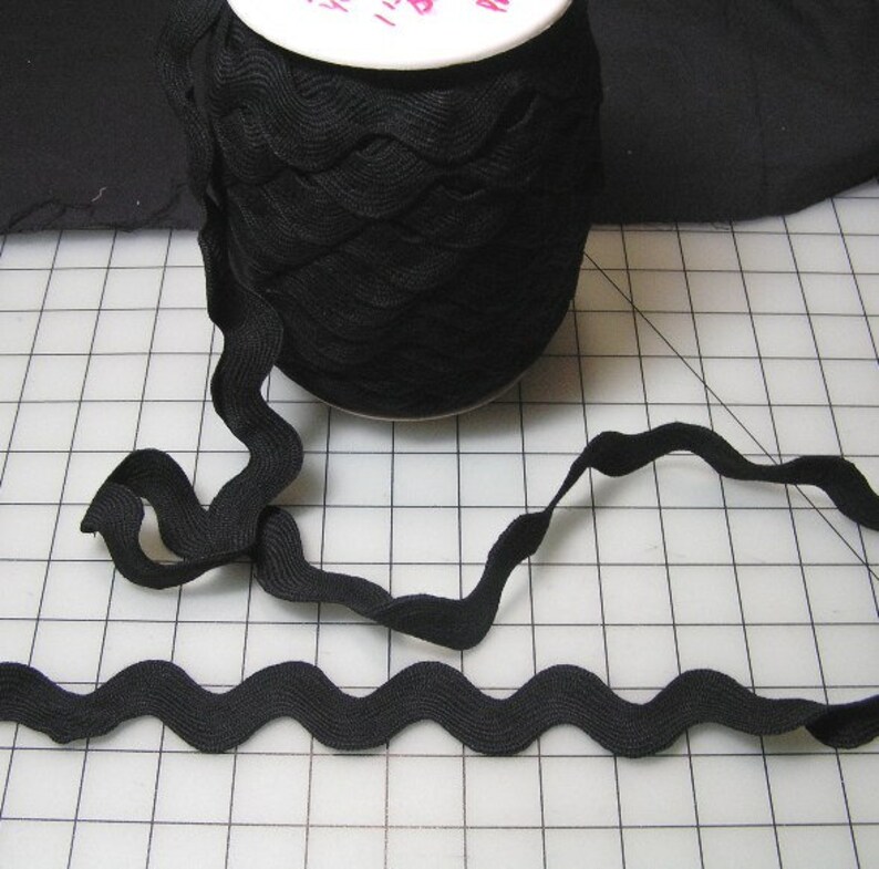 Jumbo Black Rick Rack 1.4 Inch Wide Poly Fun Trim BY the - Etsy