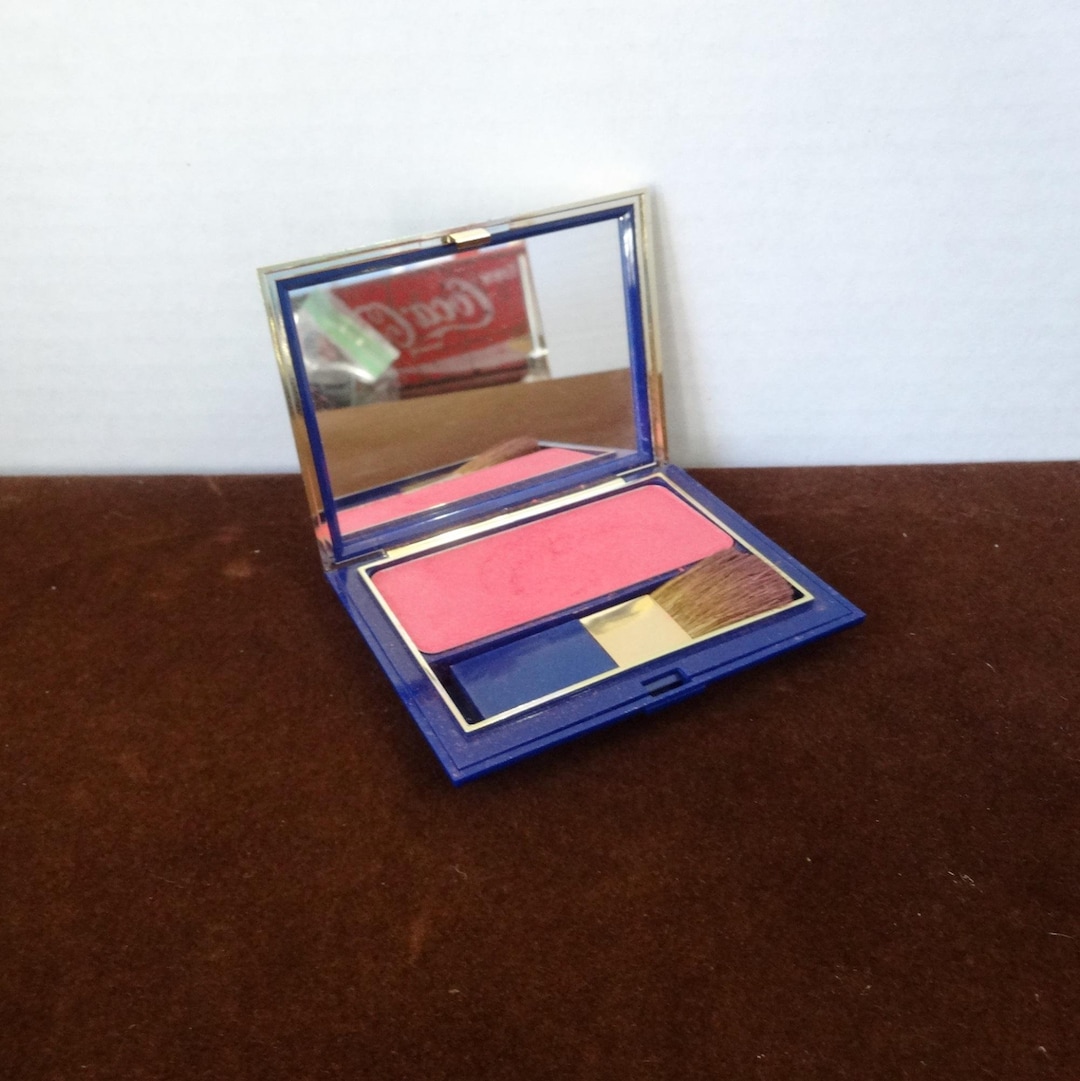 Vintage Alexandra De Markoff Blush Compact With Brush, Mirror, Some Use ...