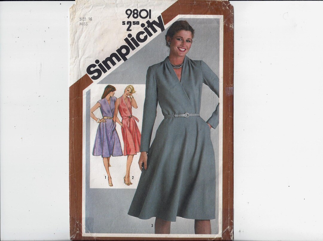 Simplicity 9801 Pattern for Misses' Dress, Size 16, From 1980, Home ...