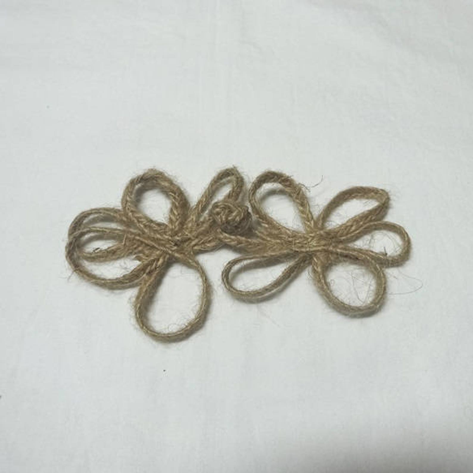 Chinese Loop Frog Closure Fastener in Natural Jute, 4 Inches Long ...