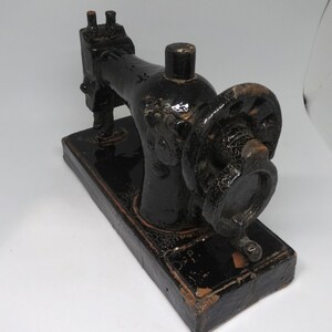 Antique Red Clay or Terra Cotta Replica Sewing Machine, Crank Style, 9. ...