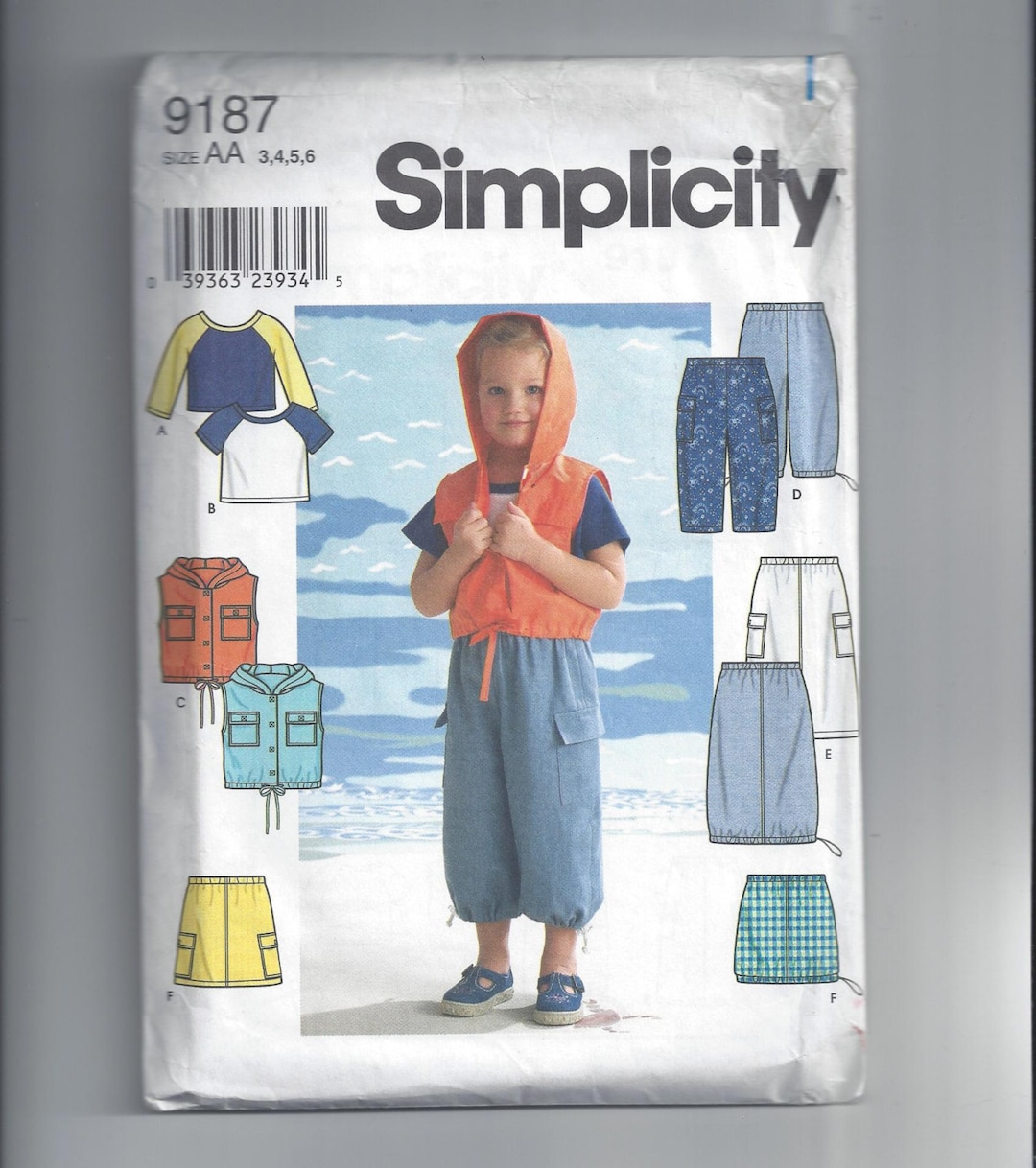 Simplicity 9187 Pattern for Child's Vest, Pants, Skirt & Knit Top ...