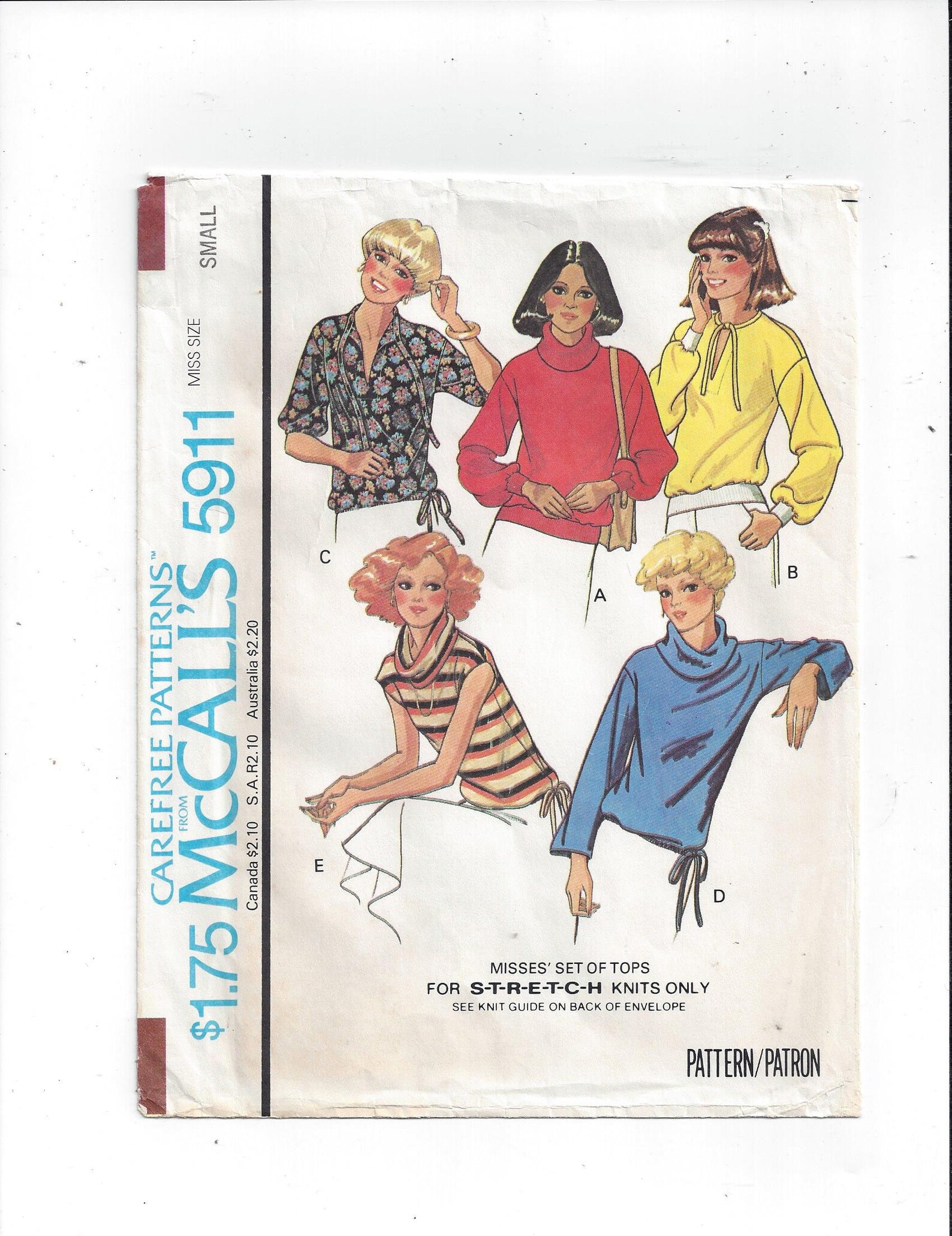 Mccall's 5911 Pattern for Misses' Set of Tops Size | Etsy