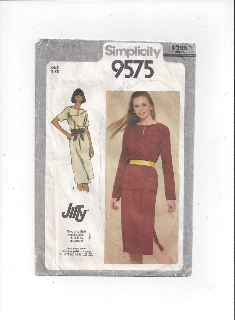 Simplicity 9575 Pattern for Misses' Jiffy Pullover 1 or 2 Piece Dress ...