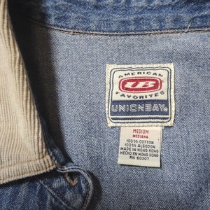 1980s Vintage Union Bay Cotton Denim Embroidered Shirt With Corduroy ...