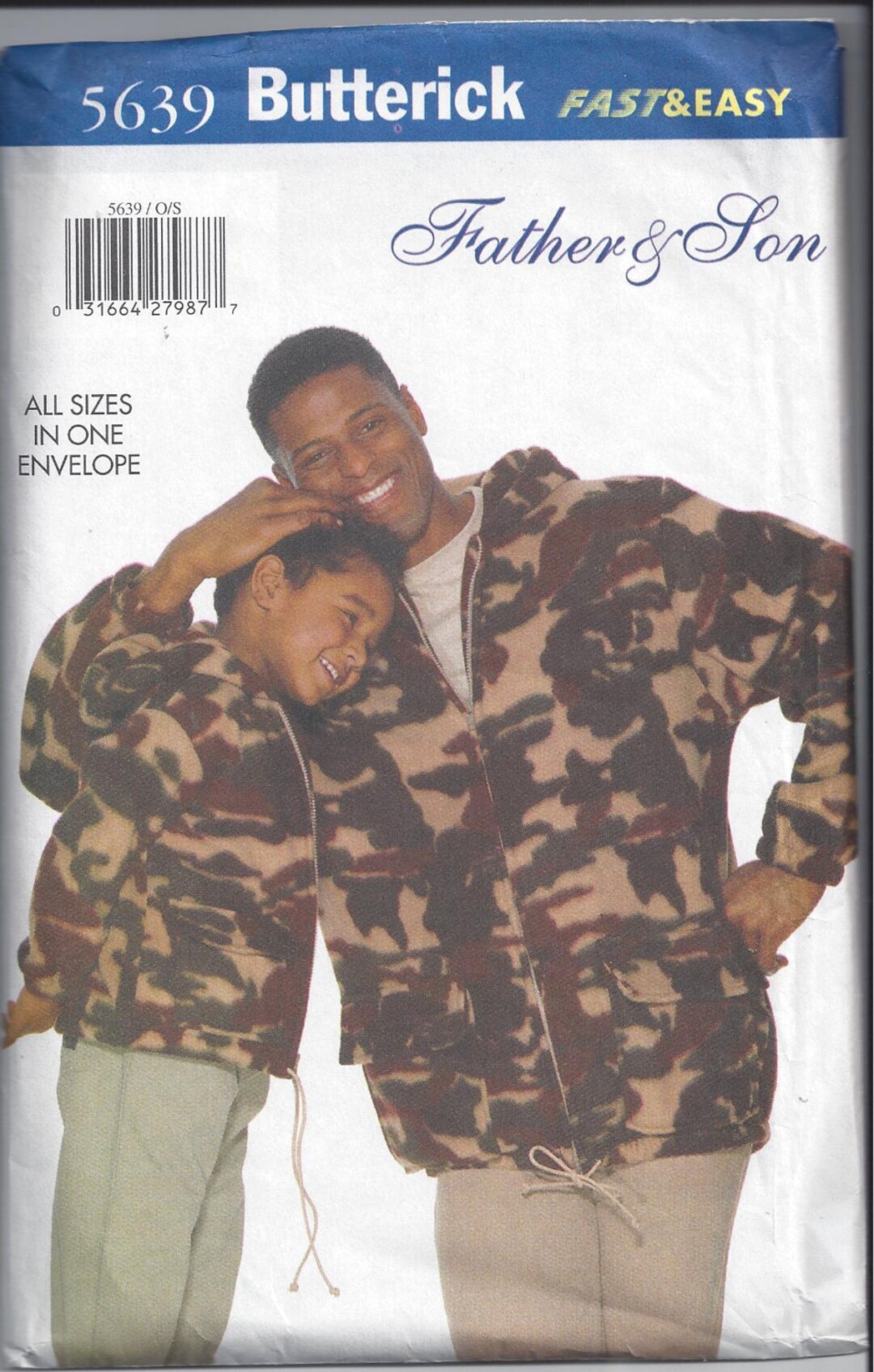 Butterick 5639 Pattern for Father & Son Jackets. All Sizes. From 1998 ...