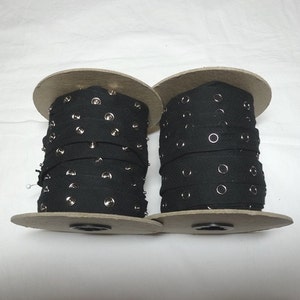 3/4 Inch Wide BLACK Twill Snap Tape, Nickel Snaps, 1 Inch Spaced, 1/4 ...