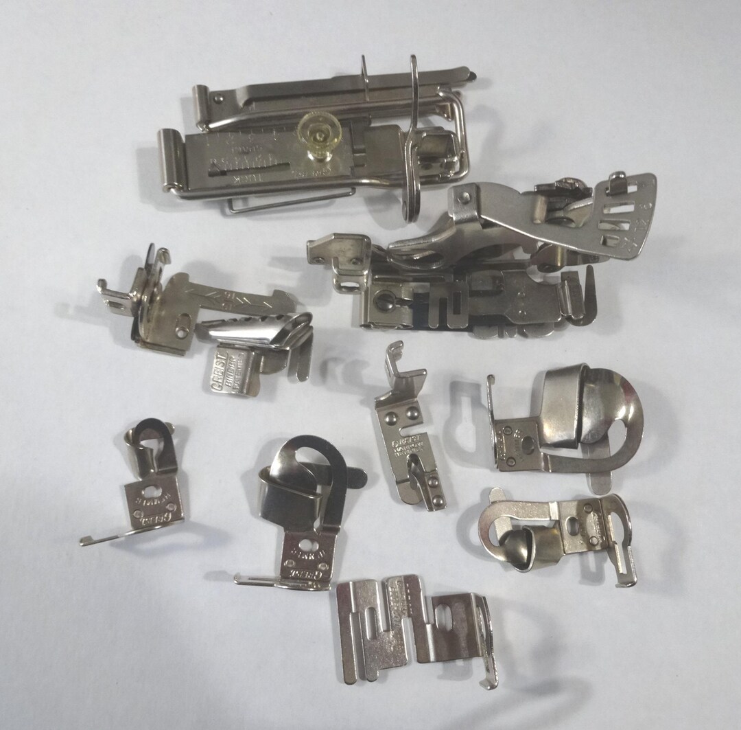 Vintage Set of 9 Greist Sewing Machine Attachments, Ruffler, Tucker, 5 ...