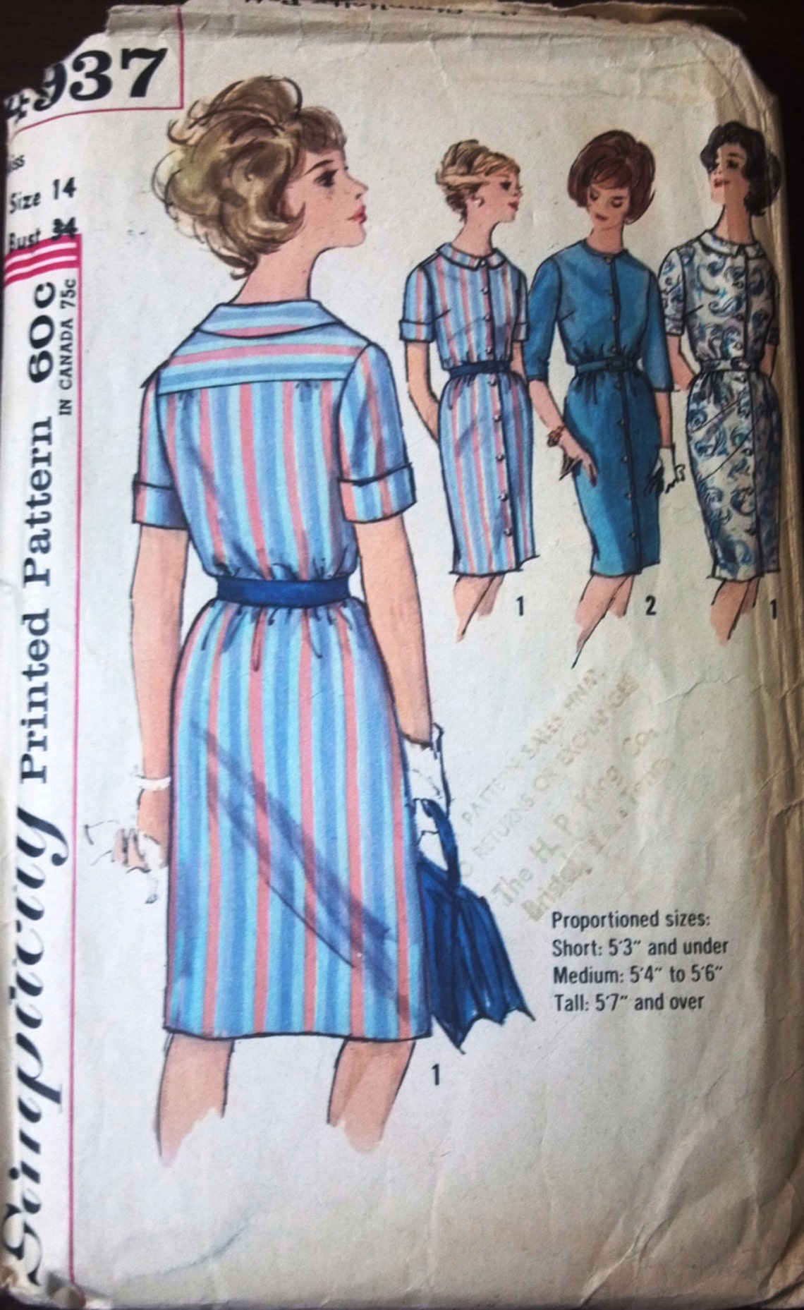 Simplicity 4937 Pattern for Misses' Dress in Proportioned - Etsy