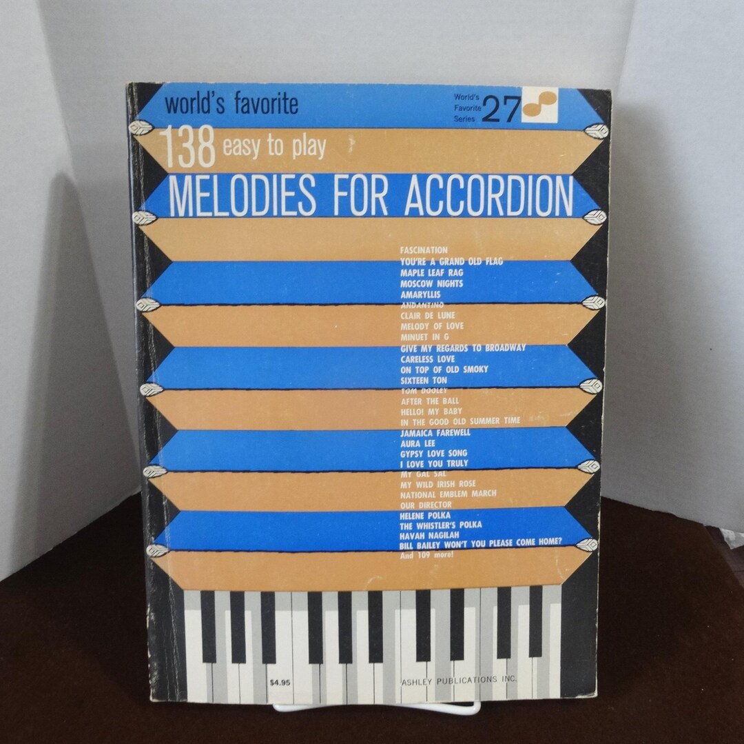 1963 Melodies for Accordion, 138 Easy to Play, 160 Pages, Ashley ...