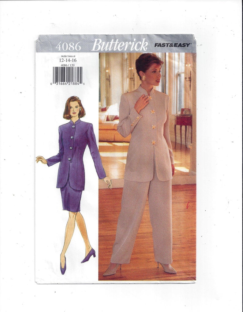Butterick 4086 Pattern for Misses' Jacket Skirt Pants | Etsy