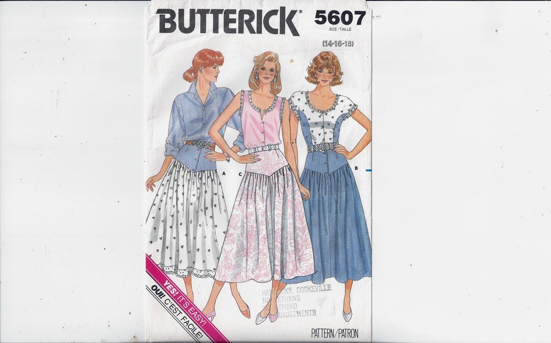 Butterick 5607 Pattern for Misses' Skirt, Sizes 14 16 18, FACTORY ...