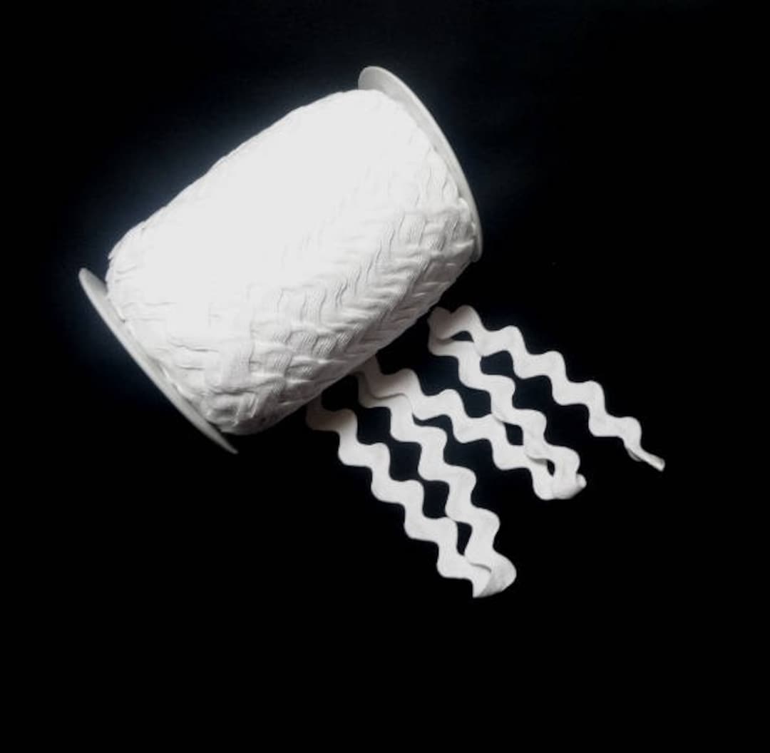 1 Inch Rick Rack Sewing Trim in WHITE in 2-YARD Increments, Polyester ...