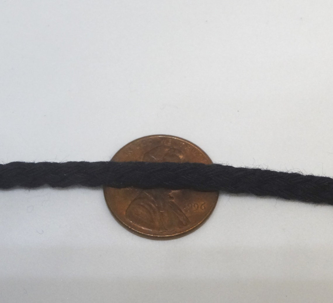 BLACK Cotton Drawstring Cord or Piping by the YARD NO Core | Etsy