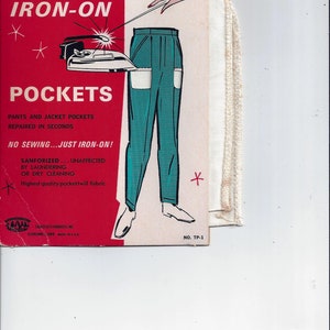 Iron on Replacement Pockets, Package of 2, From 1950s, by Sturdy Brand ...