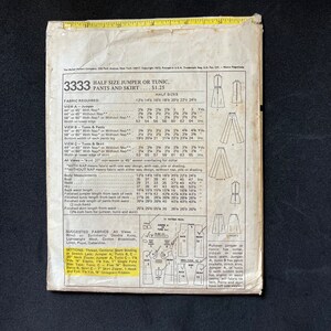 Mccall's 3333 Pattern for Half Size Jumper, Tunic, Pants, Skirt, Size ...