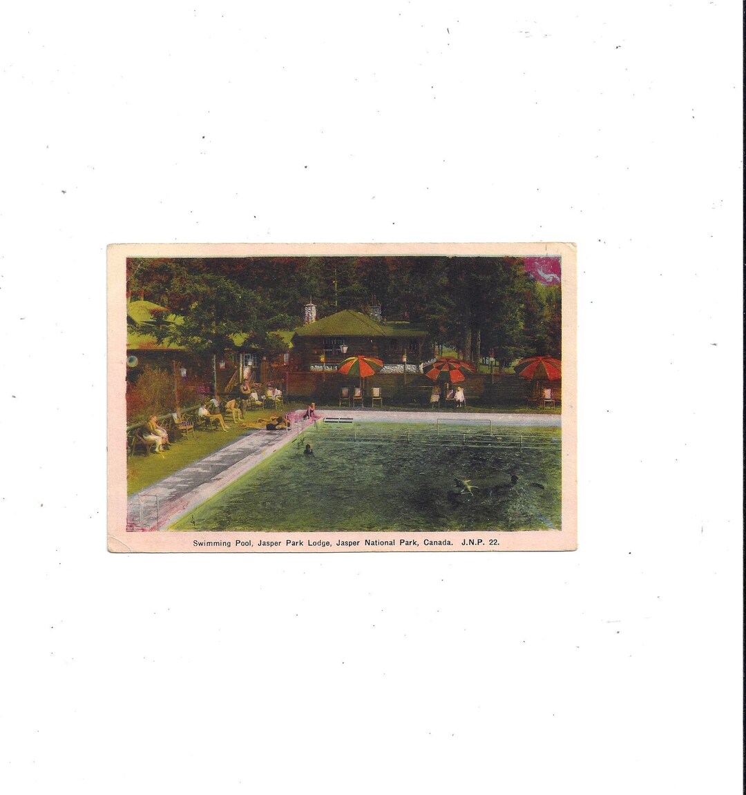 1930s Postcard of Swimming Pool at Jasper National Park, Canada ...
