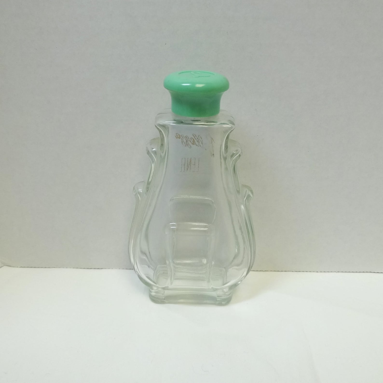 1960s Bellezza Lenel Perfume Bottle With Aqua Monogrammed Cap, 5.75 ...