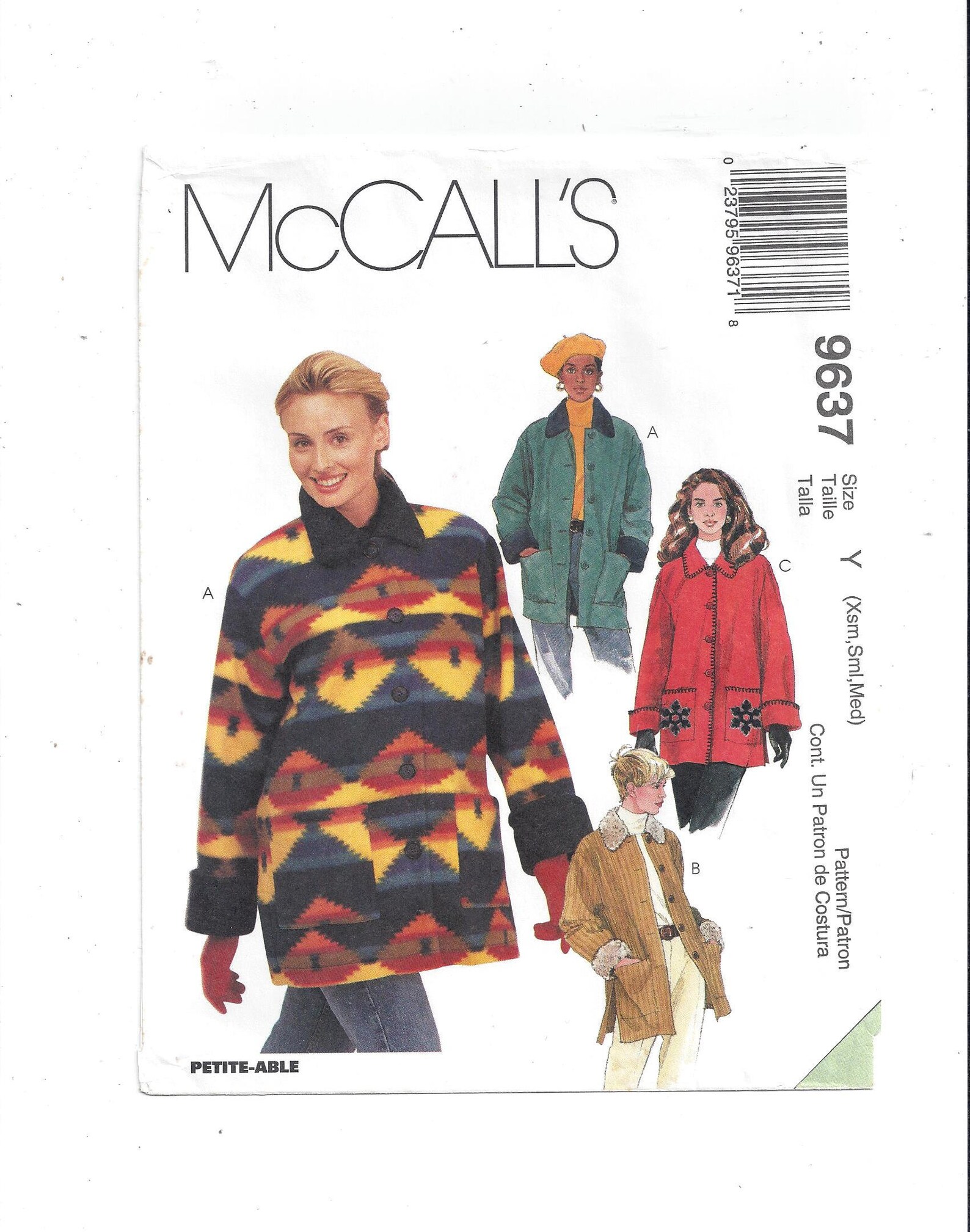 Mccall's 9637 Pattern for Misses' Lined Jacket Size 4 - Etsy